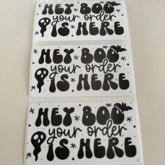 Office | 10 Hey Boo Shipping Labels Thermal Packaging Stickers 225x125 ...